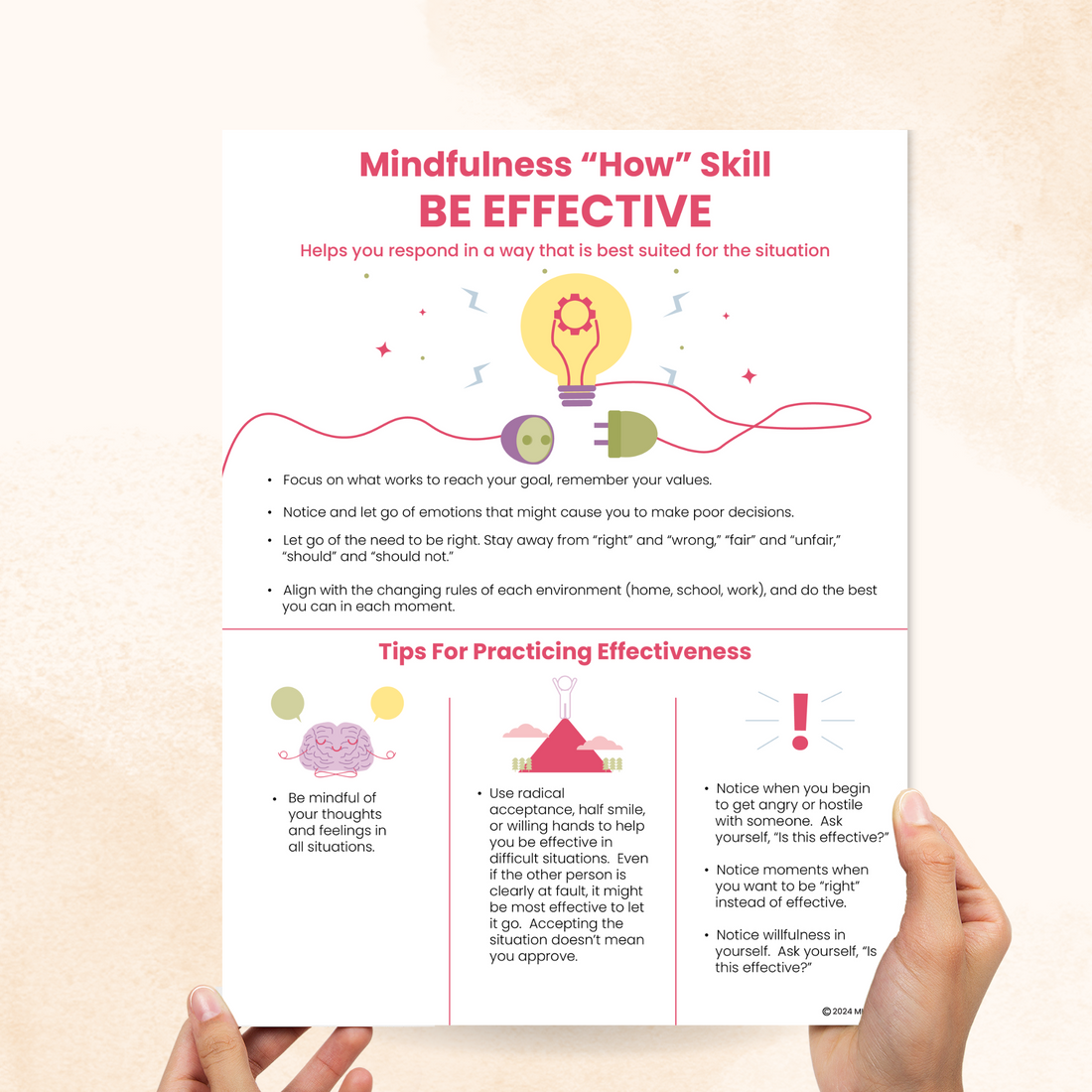 DBT Effectiveness Mindfulness "How" Skill (PDF) – Mental Health Center Kids