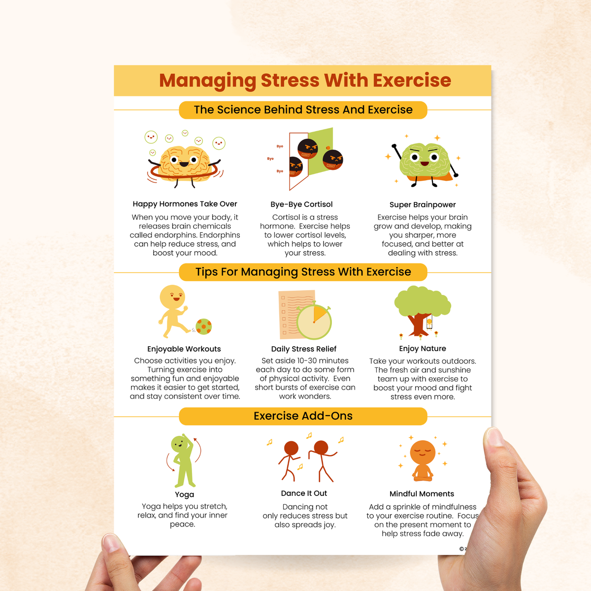 Managing Stress With Exercise Handout – Mental Health Center Kids