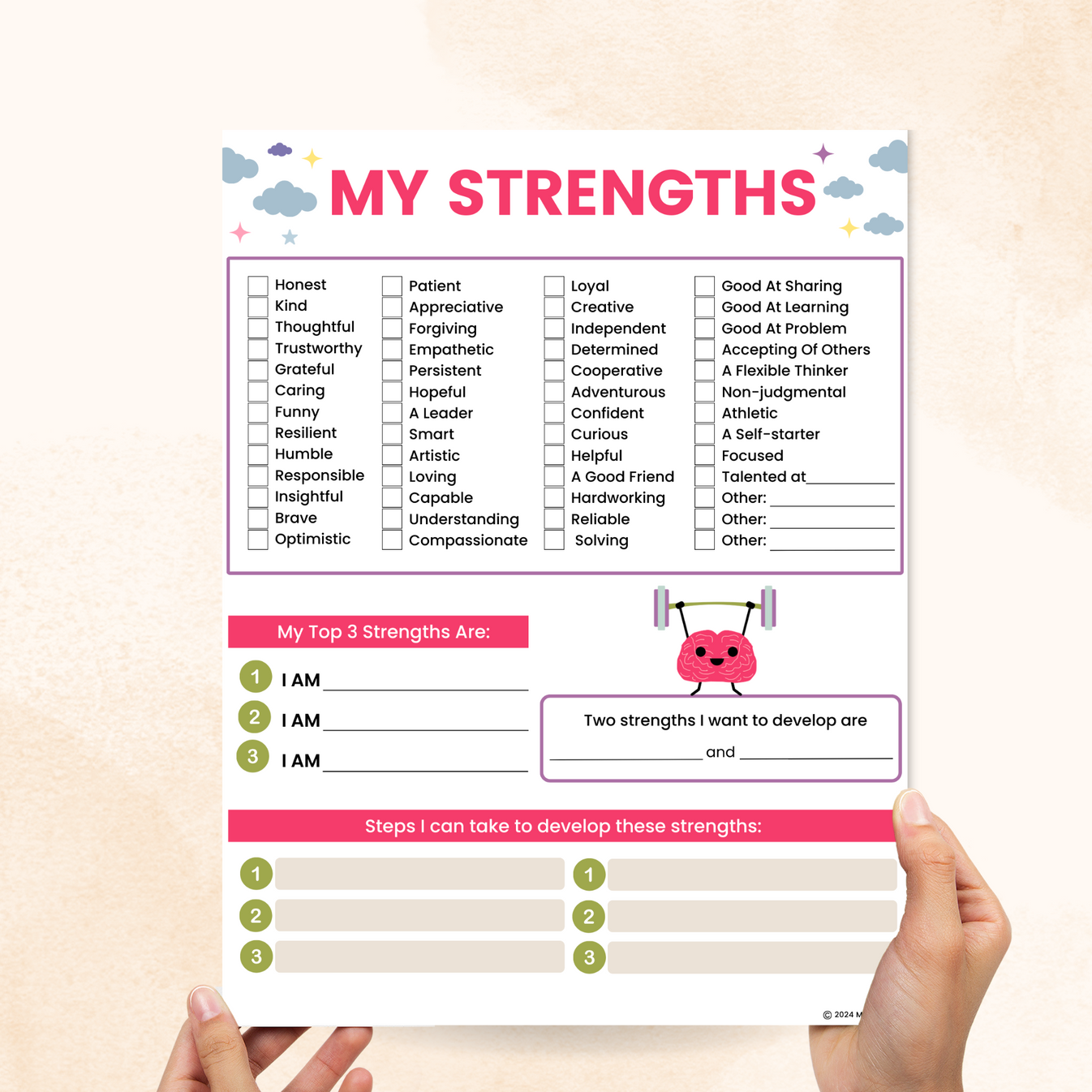 Strengths Worksheet For Kids – Mental Health Center Kids