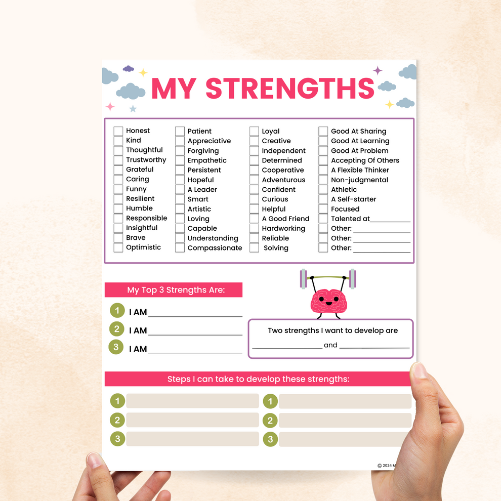 Strengths Worksheet For Kids – Mental Health Center Kids