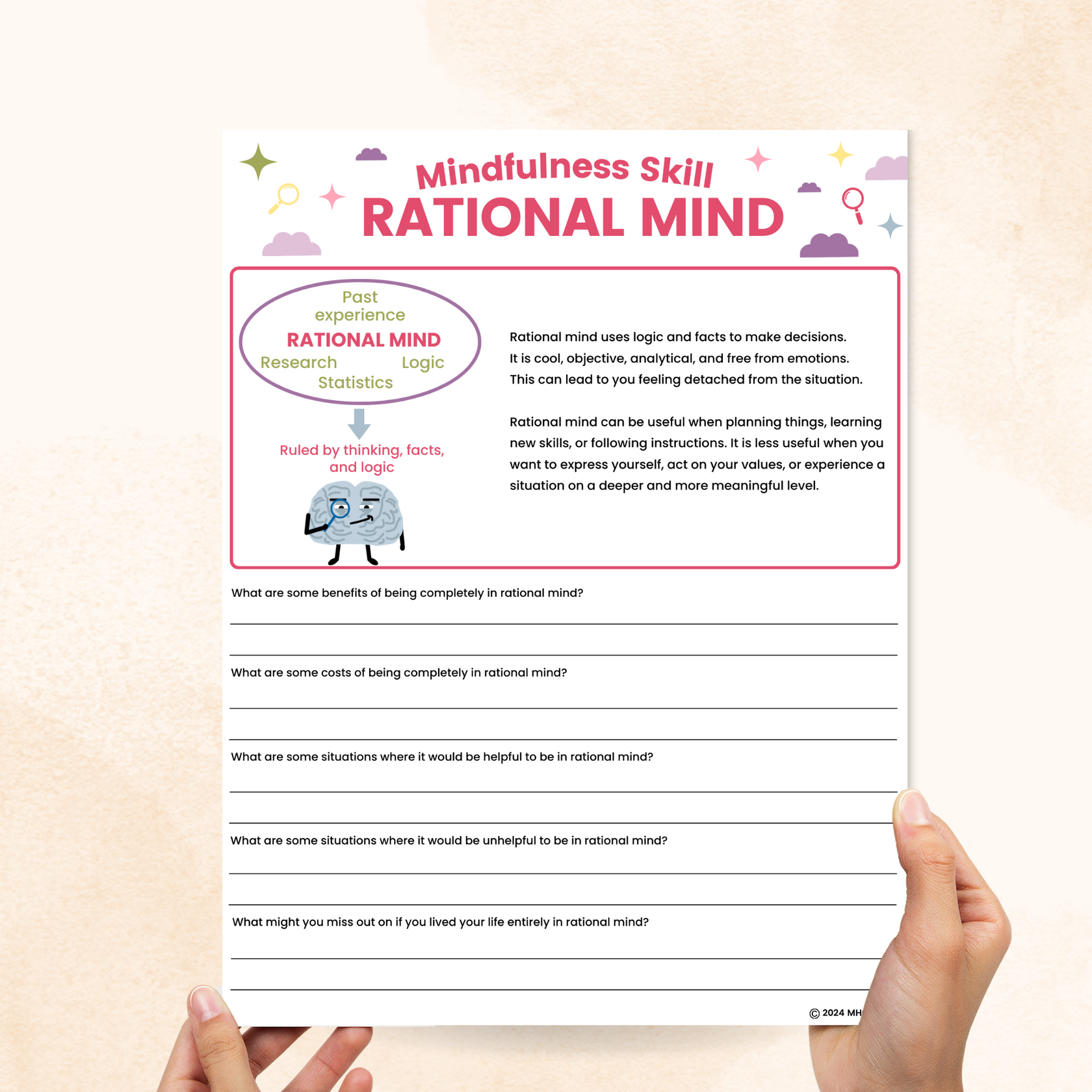 Wise Mind DBT Worksheets – Mental Health Center Kids