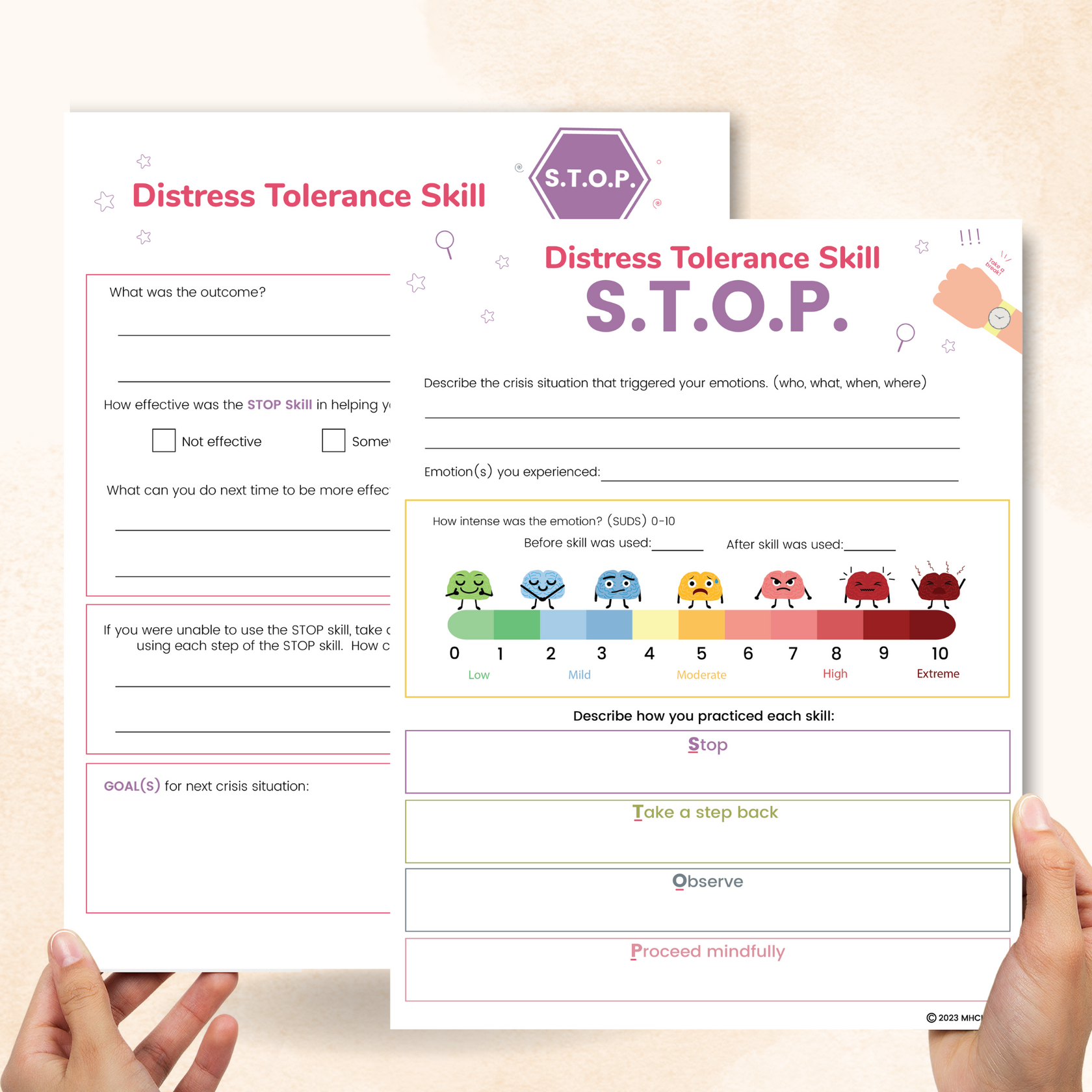 DBT STOP Skill Worksheet – Mental Health Center Kids