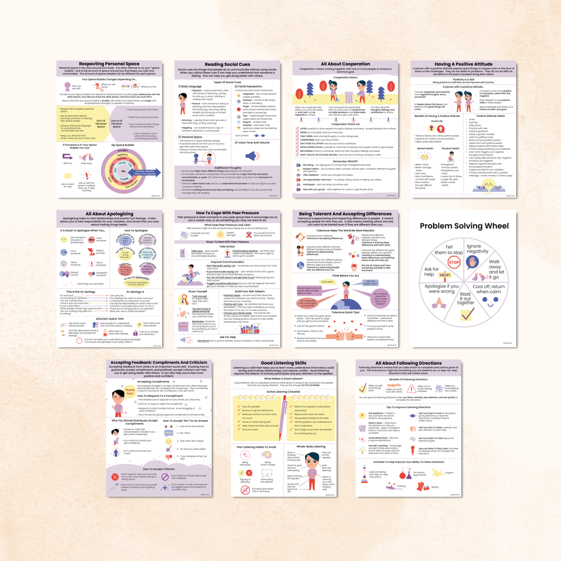 Social Skills Handouts Bundle (25 Pages) – Mental Health Center Kids