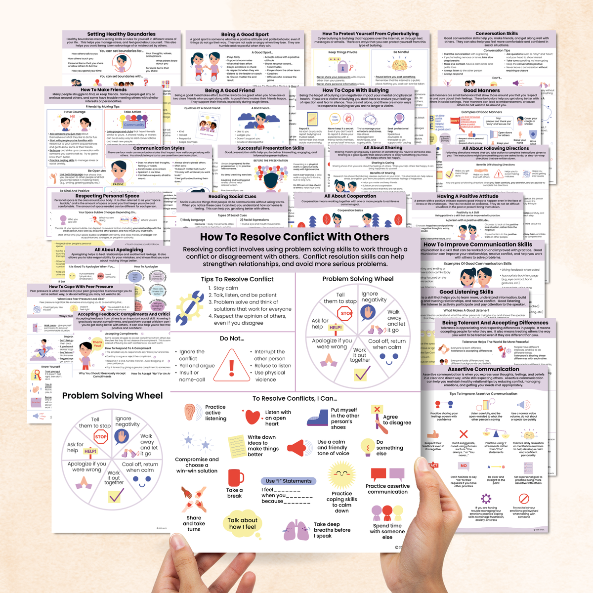 Social Skills Handouts Bundle (25 Pages) – Mental Health Center Kids