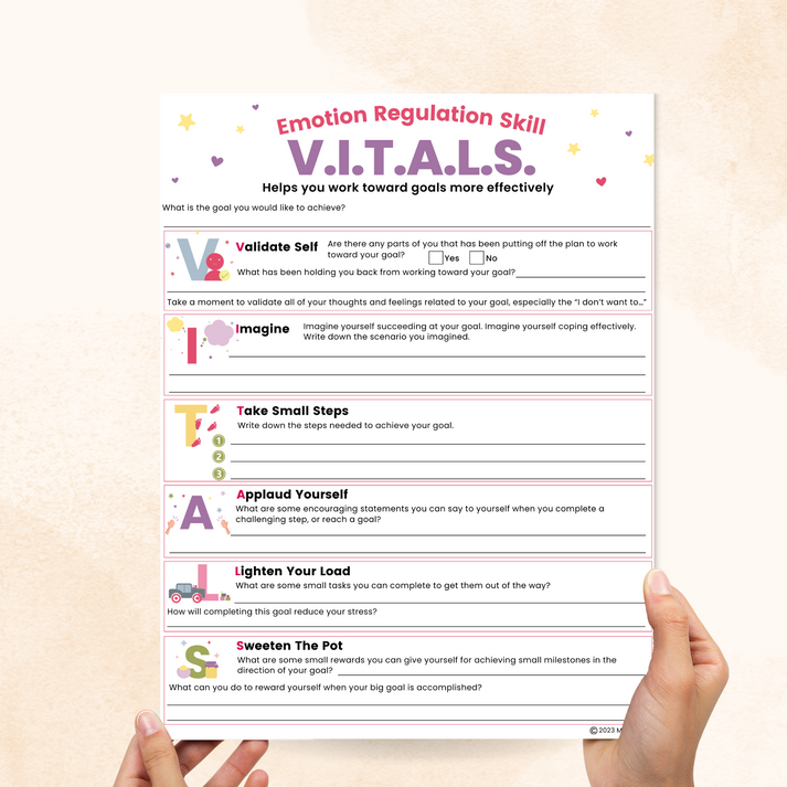 DBT VITALS Worksheet – Mental Health Center Kids