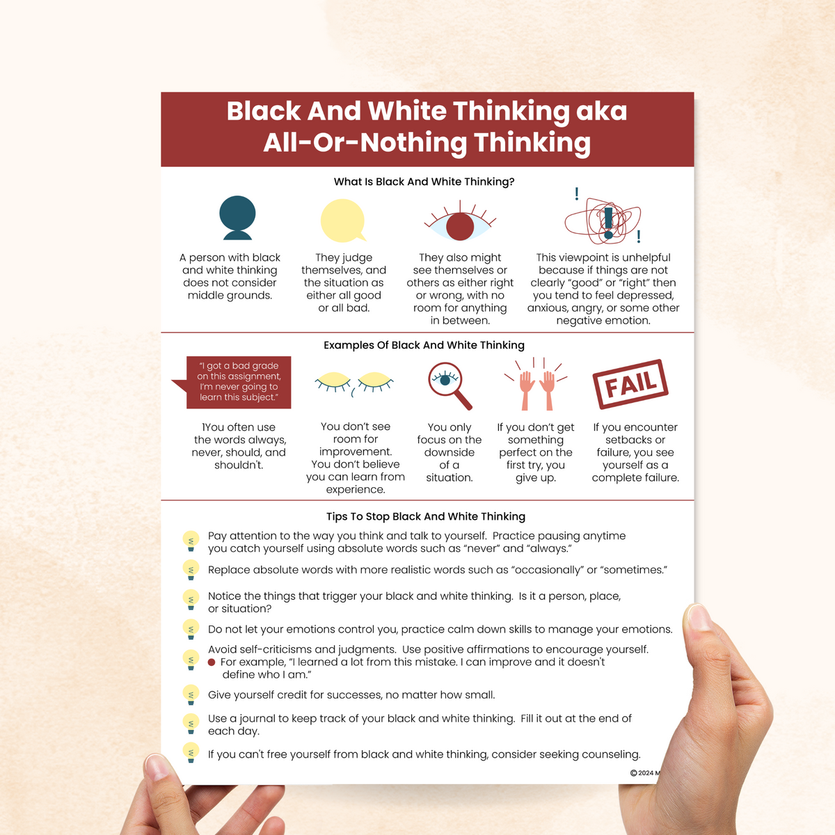 Black And White Thinking aka All-Or-Nothing Thinking (PDF) – Mental ...