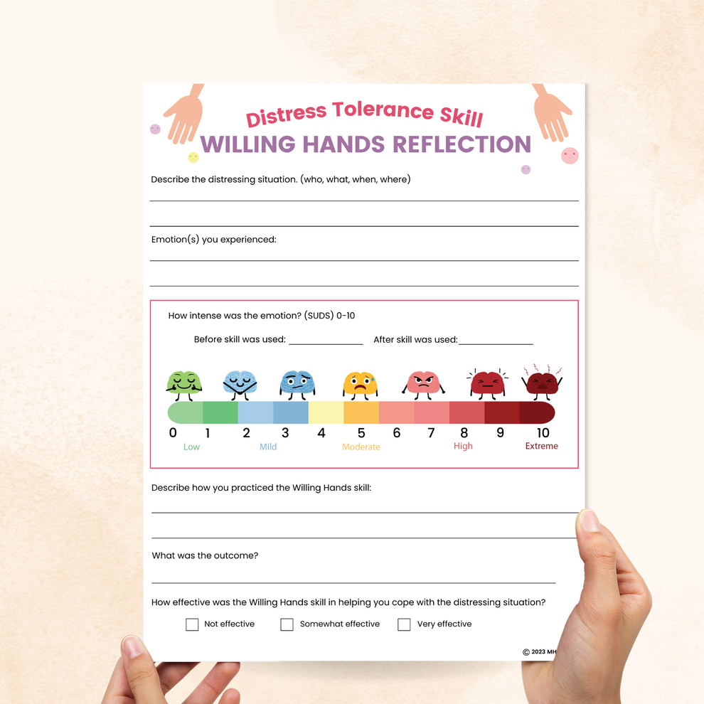 DBT Willing Hands Worksheet – Mental Health Center Kids