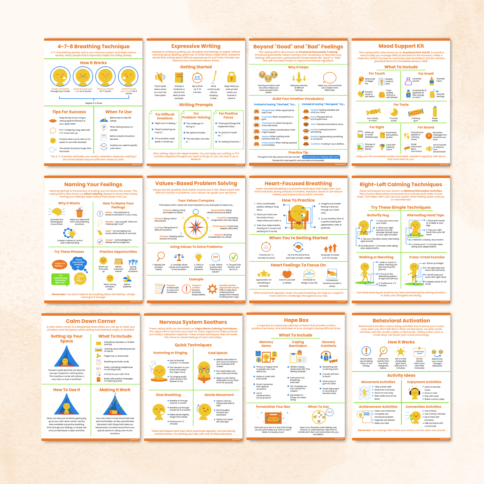 Coping Skills Handouts Bundle (44 Pages) – Mental Health Center Kids