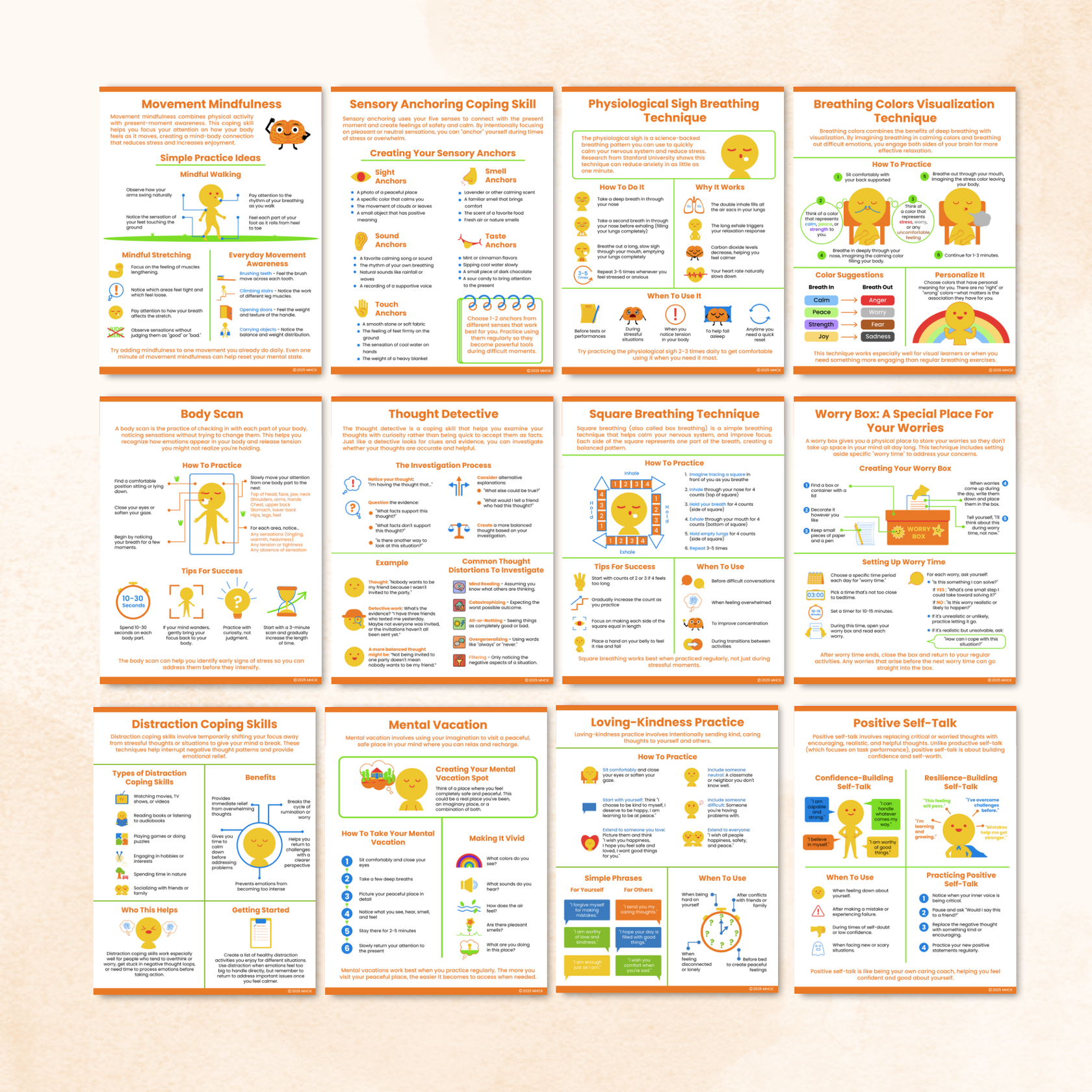 Coping Skills Handouts Bundle (44 Pages) – Mental Health Center Kids