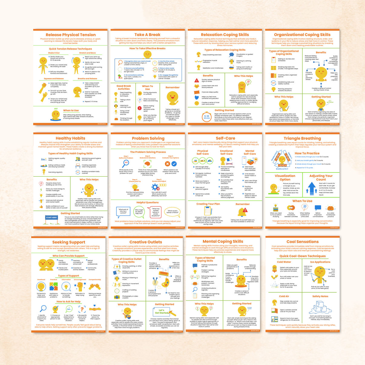 Coping Skills Handouts Bundle (44 Pages) – Mental Health Center Kids