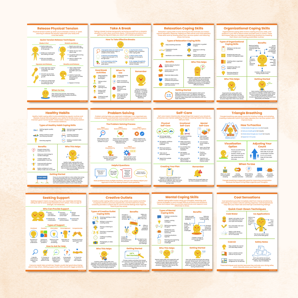 Coping Skills Handouts Bundle (44 Pages) – Mental Health Center Kids