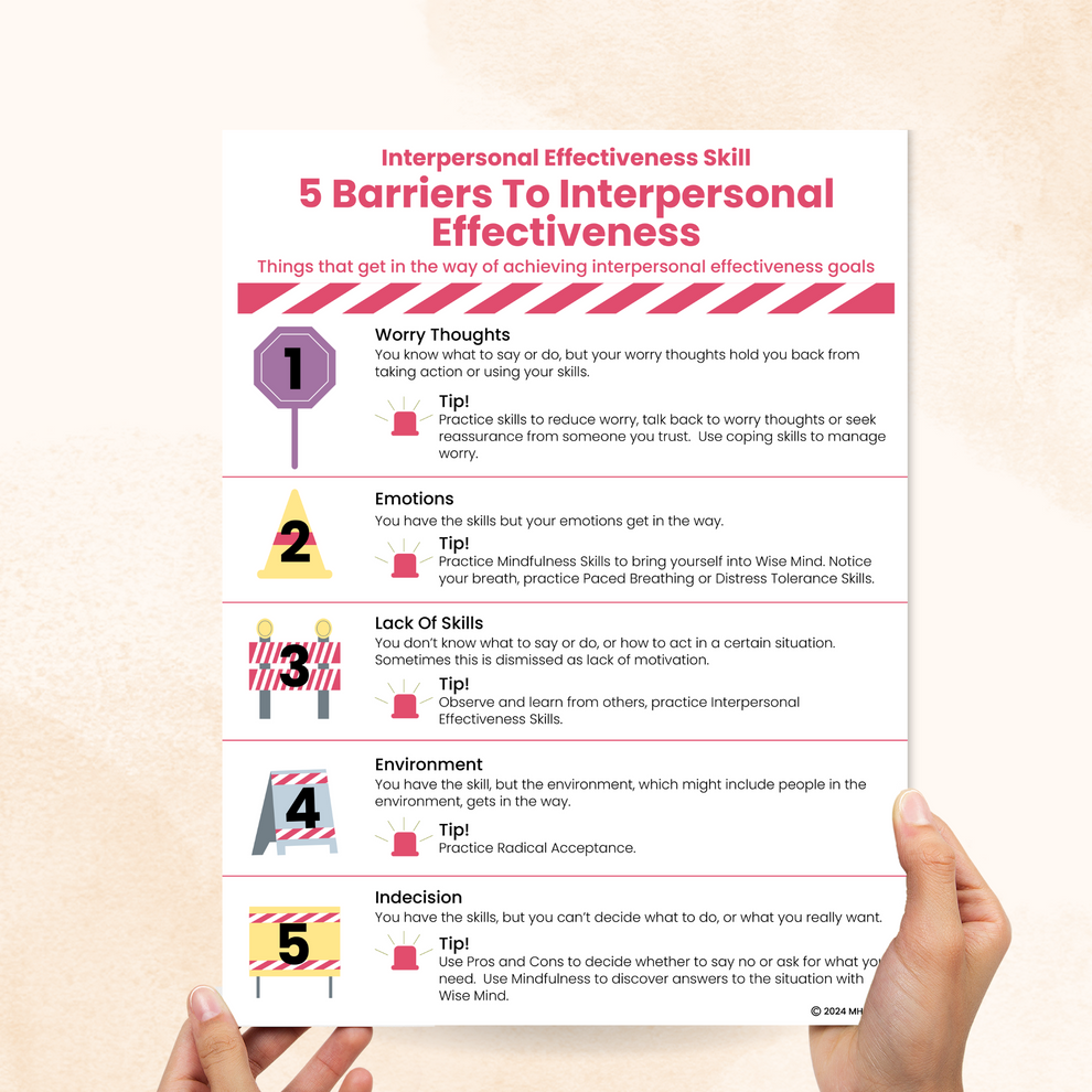 Barriers To Interpersonal Effectiveness DBT Handout – Mental Health ...