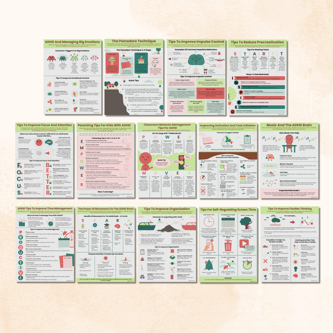 ADHD Handouts Bundle (29 Pages) – Mental Health Center Kids