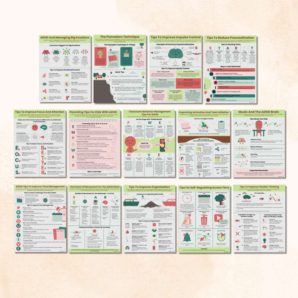 ADHD Handouts Bundle (29 Pages) – Mental Health Center Kids