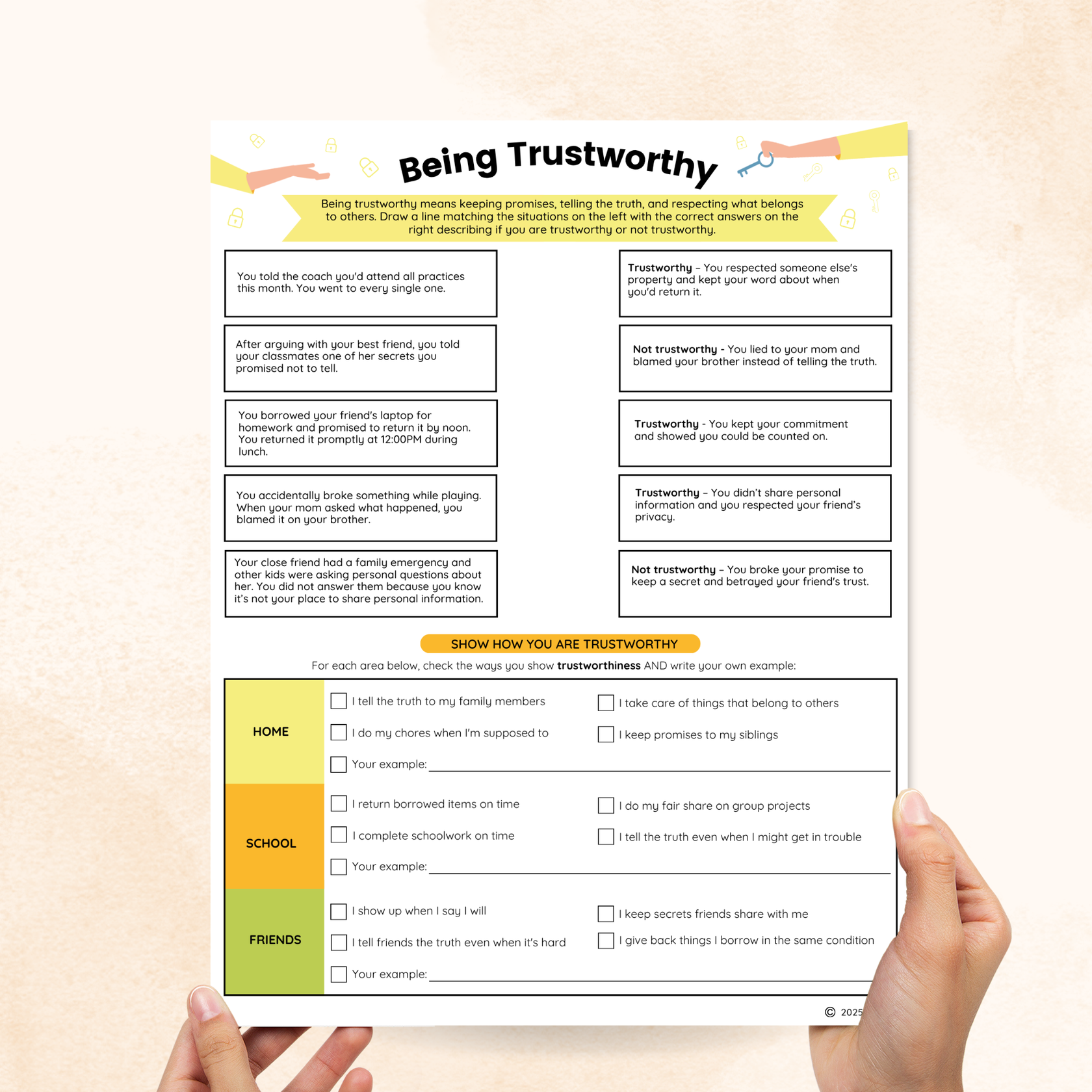 Trust Worksheets (2 Pages) – Mental Health Center Kids