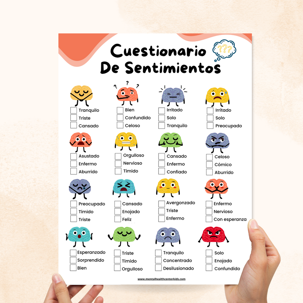 Feelings Quiz Worksheet (Spanish Version) – Mental Health Center Kids