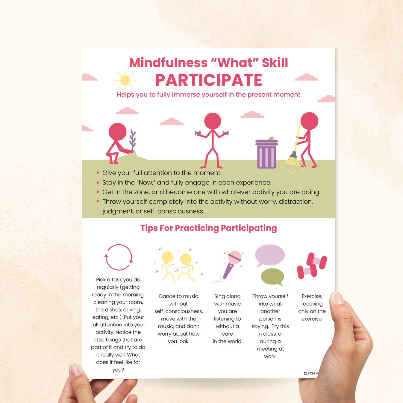 DBT Participate Mindfulness "What" Skill (PDF) – Mental Health Center Kids
