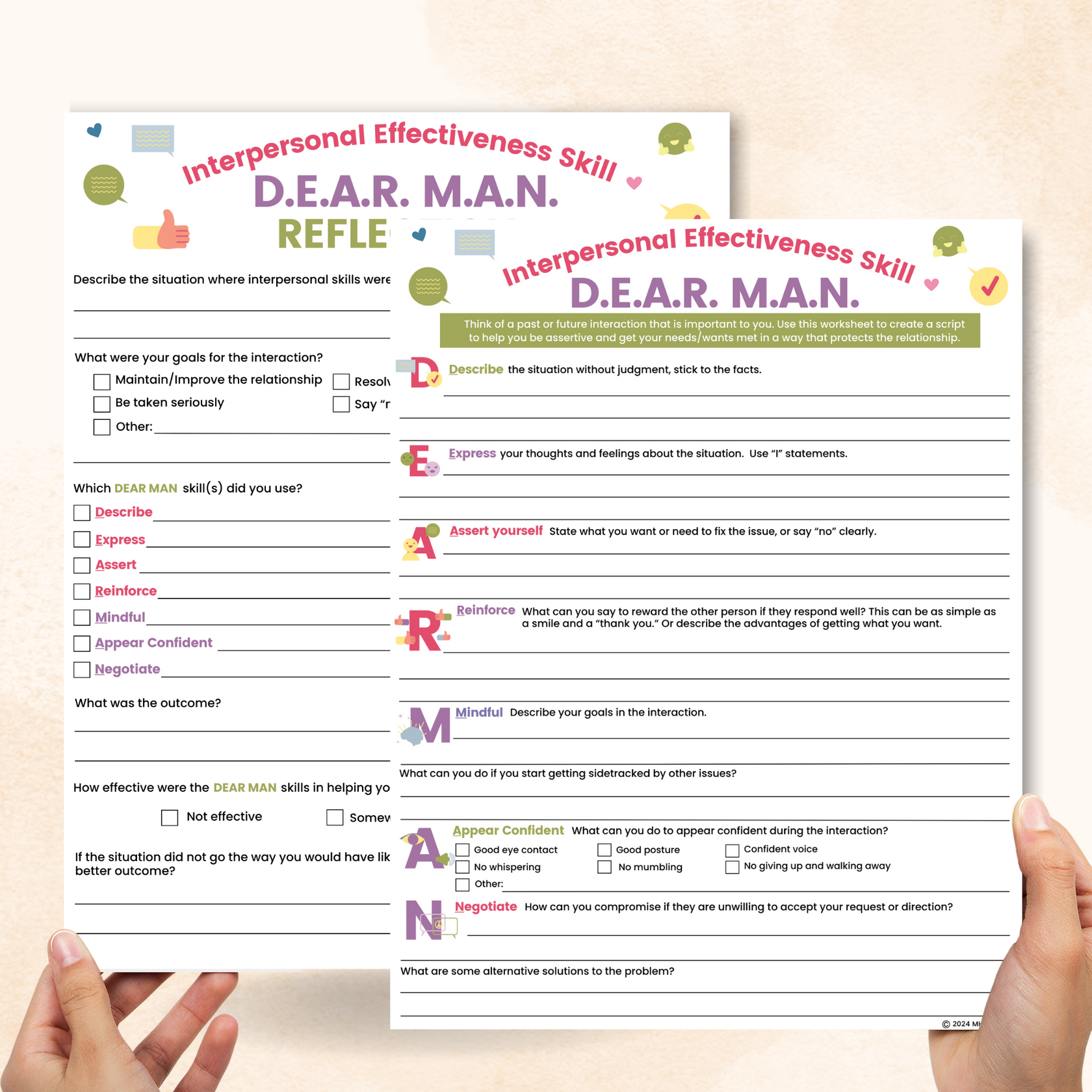 DBT DEAR MAN Worksheet – Mental Health Center Kids