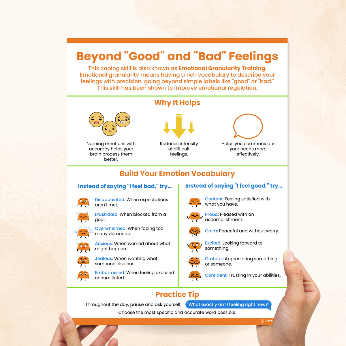 Emotional Granularity Training (PDF) – Mental Health Center Kids