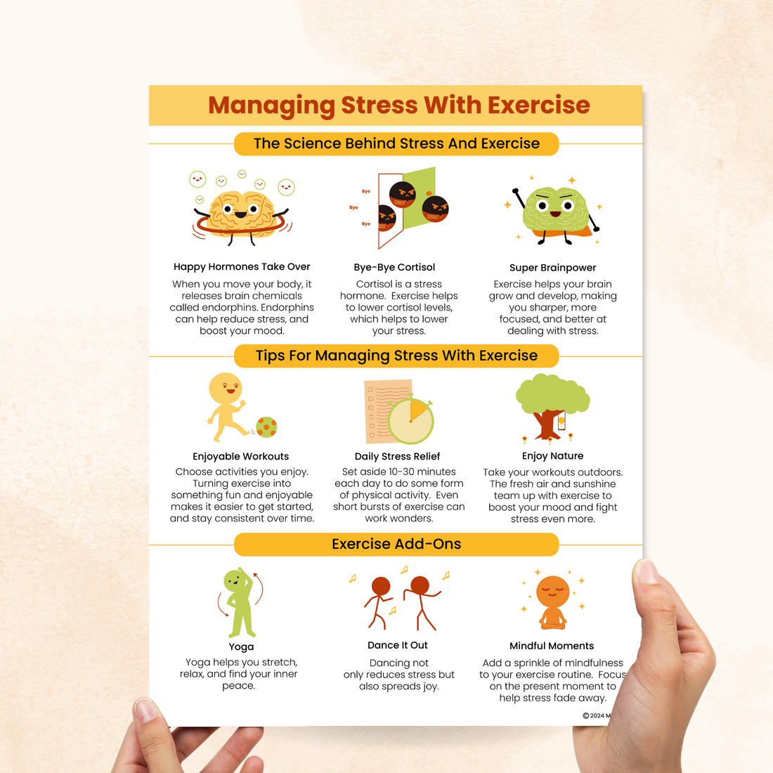 Managing Stress With Exercise Handout – Mental Health Center Kids
