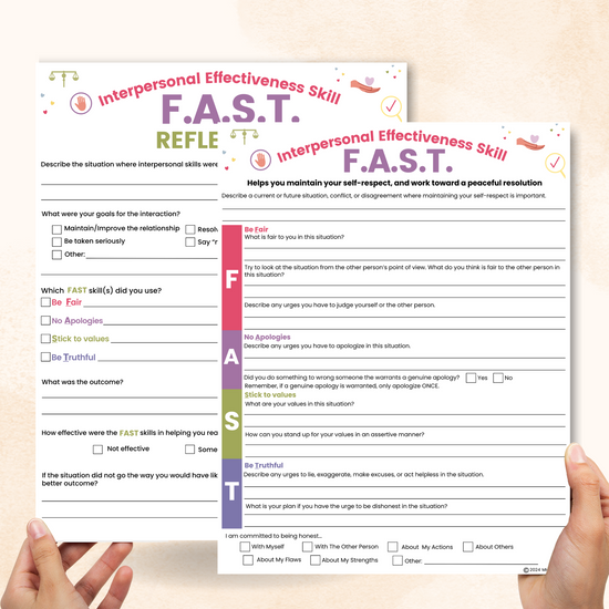 FAST DBT Worksheet – Mental Health Center Kids