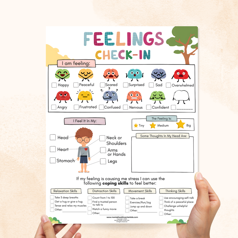 Feelings Check-In Worksheet – Mental Health Center Kids