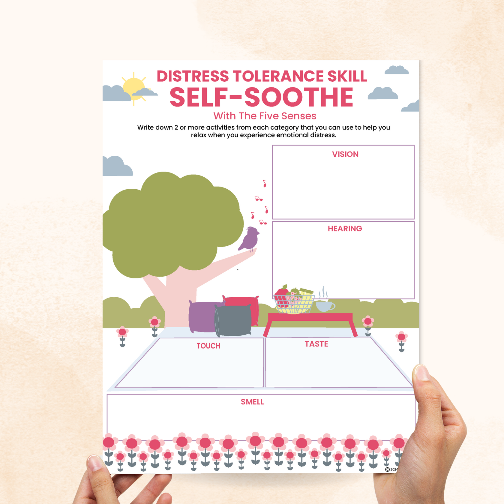 DBT Self-Soothing 5 Senses Worksheets – Mental Health Center Kids
