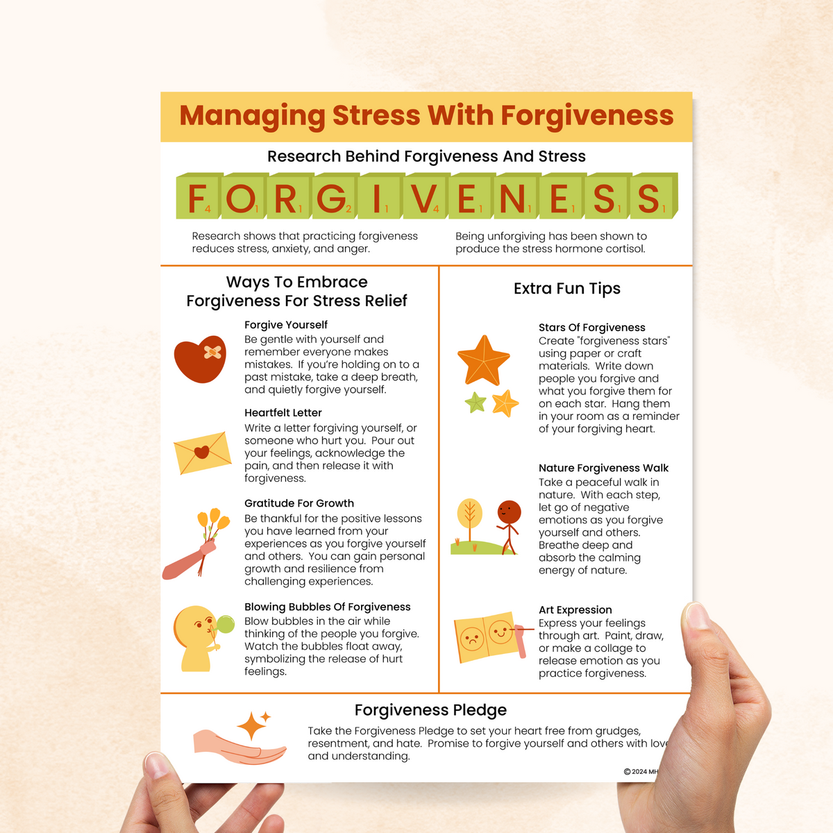 Managing Stress With Forgiveness Handout – Mental Health Center Kids