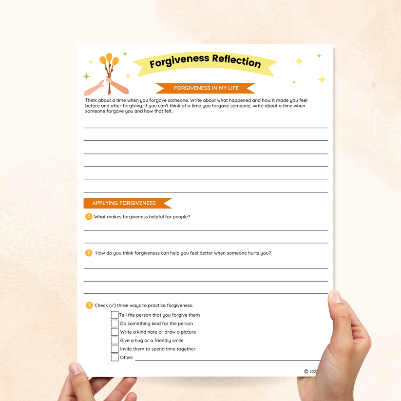Forgiveness Worksheets (2 Pages) – Mental Health Center Kids