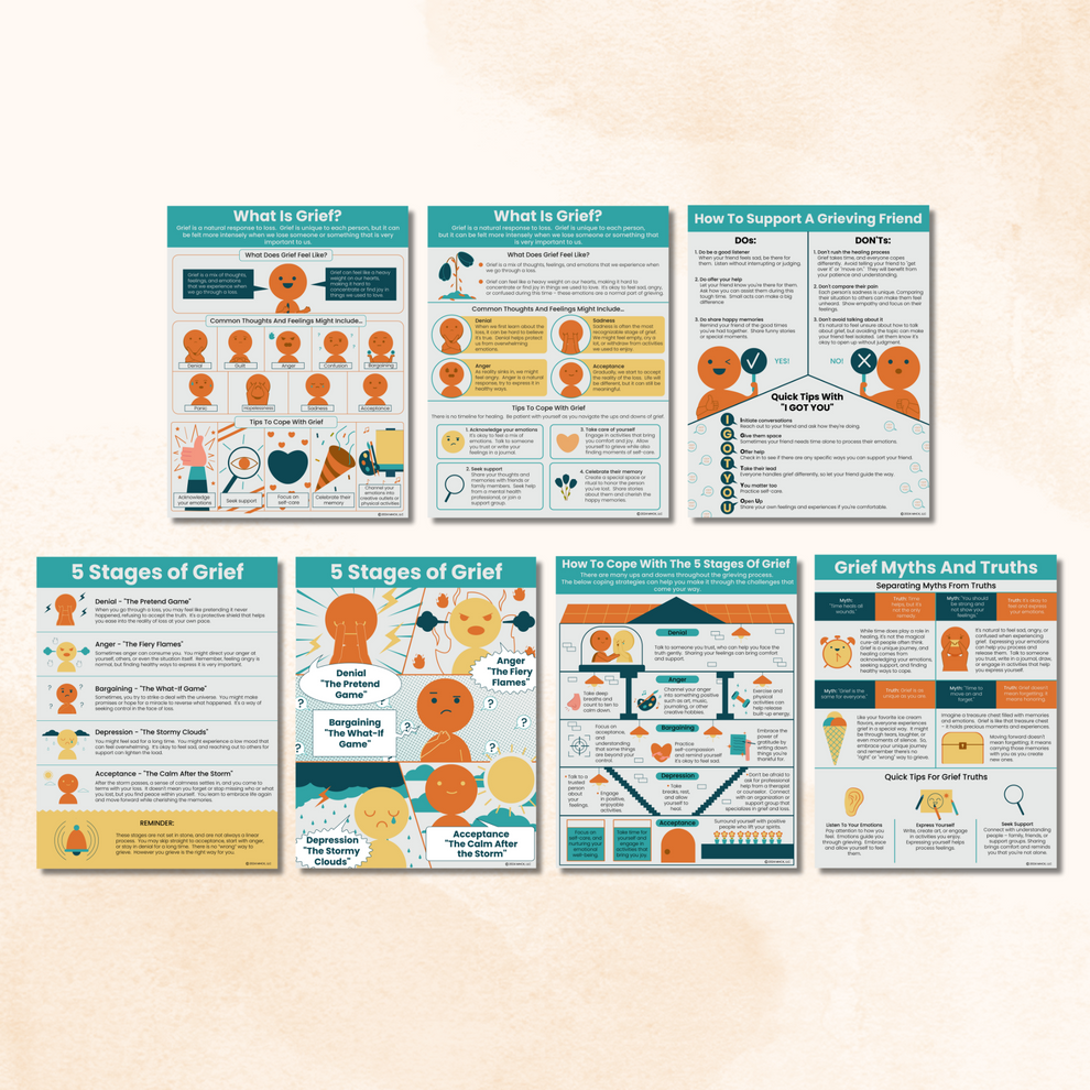 Grief And Loss Handouts Bundle (13 Pages) – Mental Health Center Kids