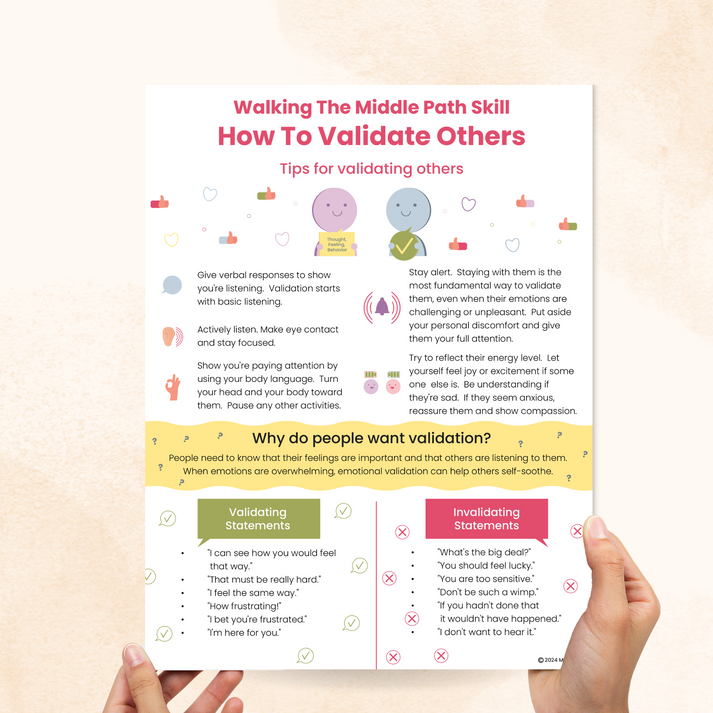 DBT Validating Others Handout – Mental Health Center Kids