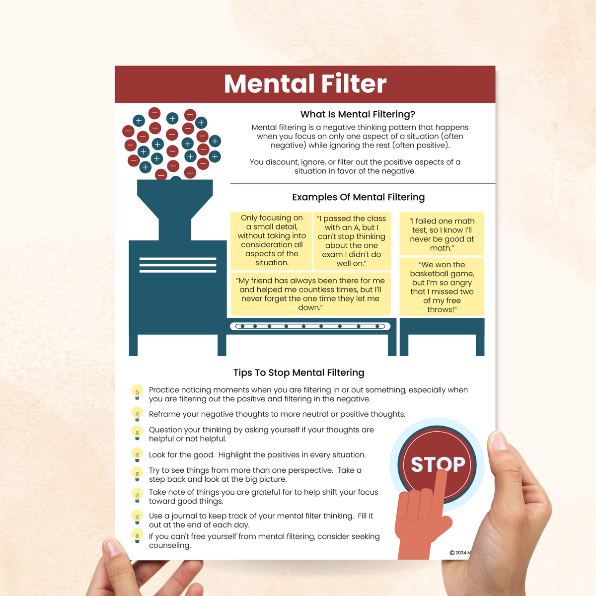 Mental Filter Cognitive Distortion Handout – Mental Health Center Kids