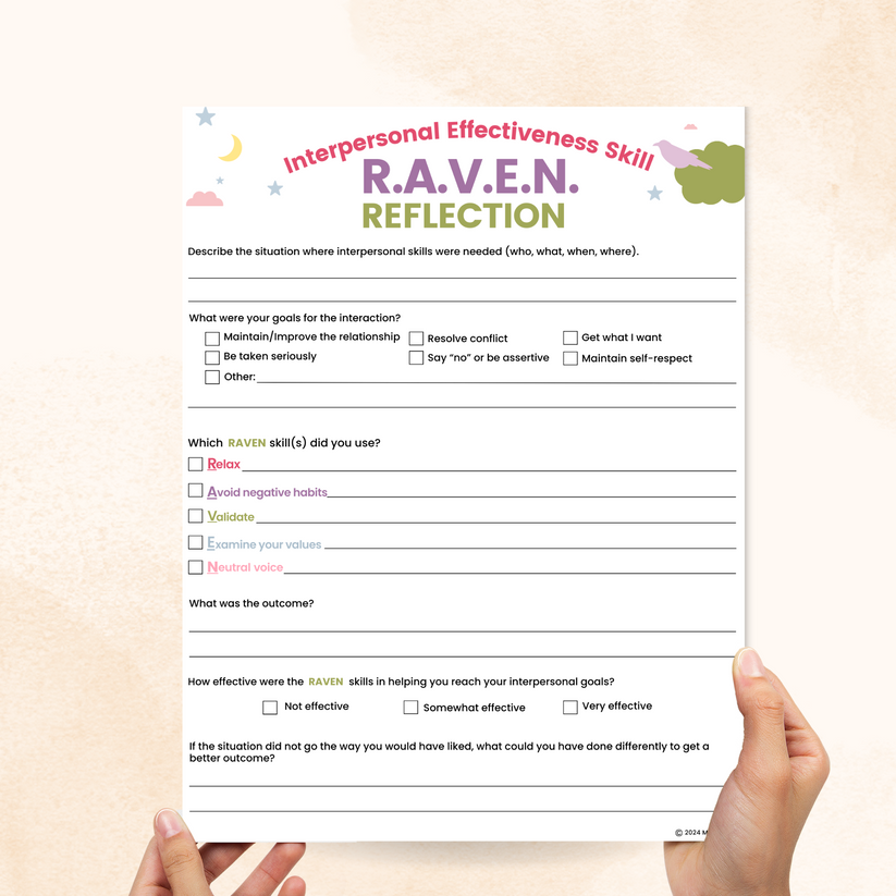 DBT RAVEN Worksheet – Mental Health Center Kids