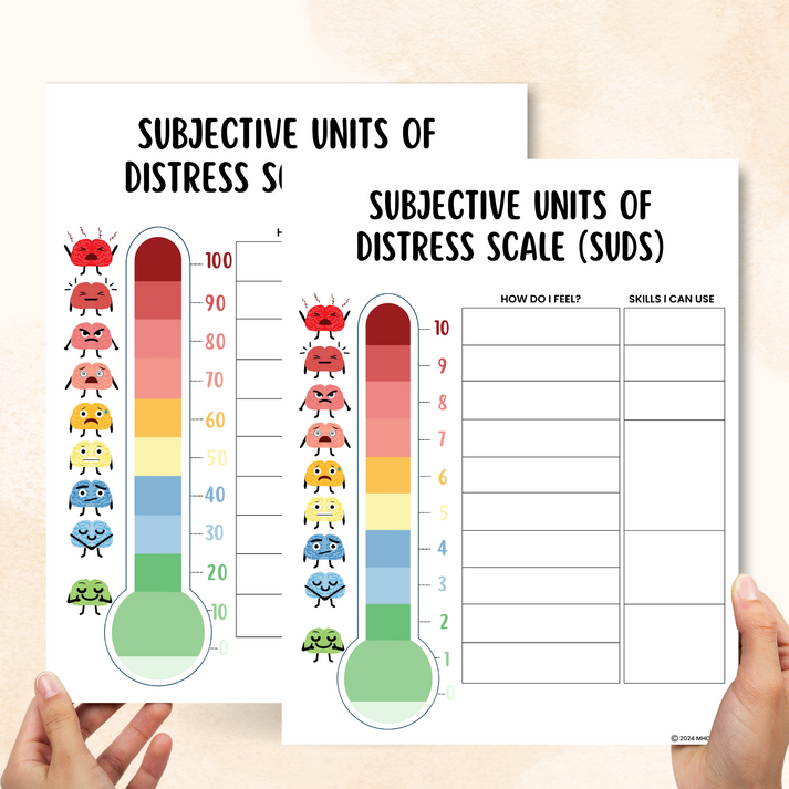 Subjective Units Of Distress Scale Worksheet – Mental Health Center Kids