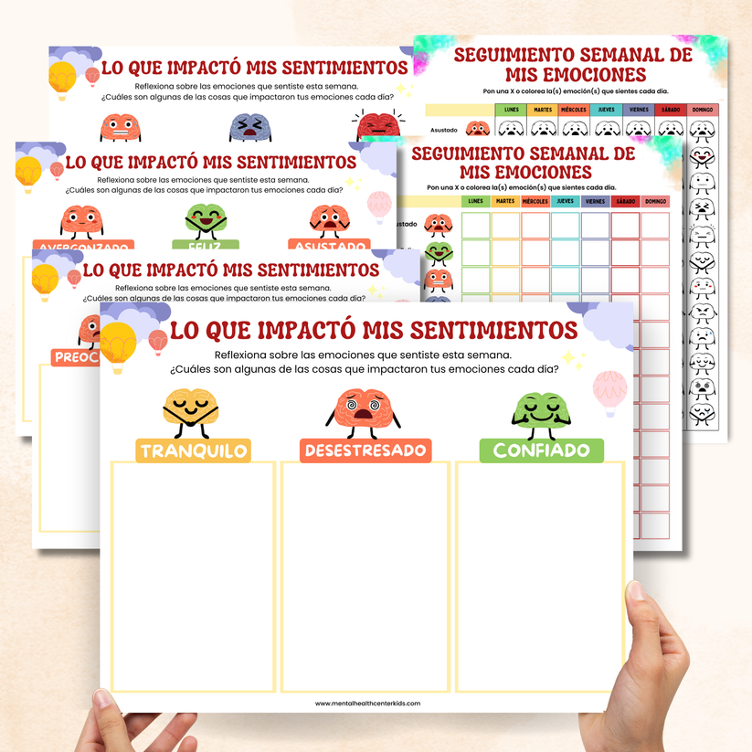 Weekly Feelings Tracker Worksheets (Spanish Version) – Mental Health ...