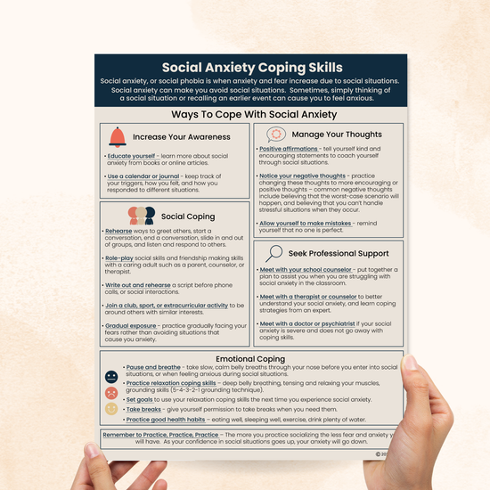 Social Anxiety Coping Skills (PDF) – Mental Health Center Kids