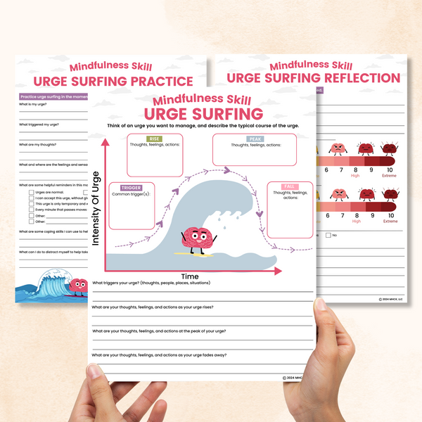 Urge Surfing DBT Worksheets – Mental Health Center Kids