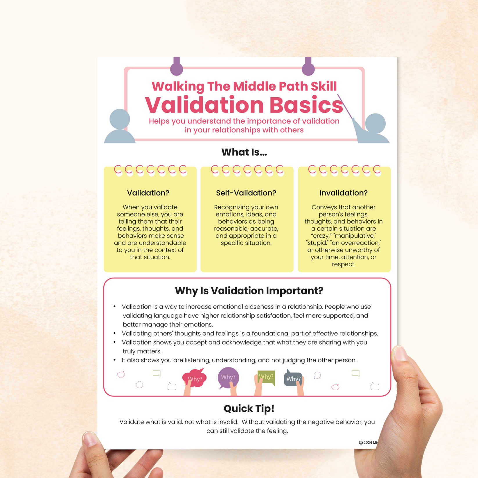 DBT Validation Basics Handout – Mental Health Center Kids