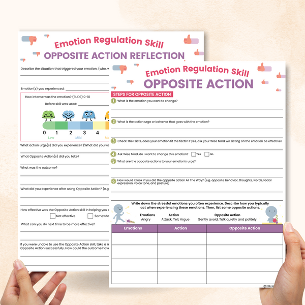 DBT Opposite Action Worksheet – Mental Health Center Kids