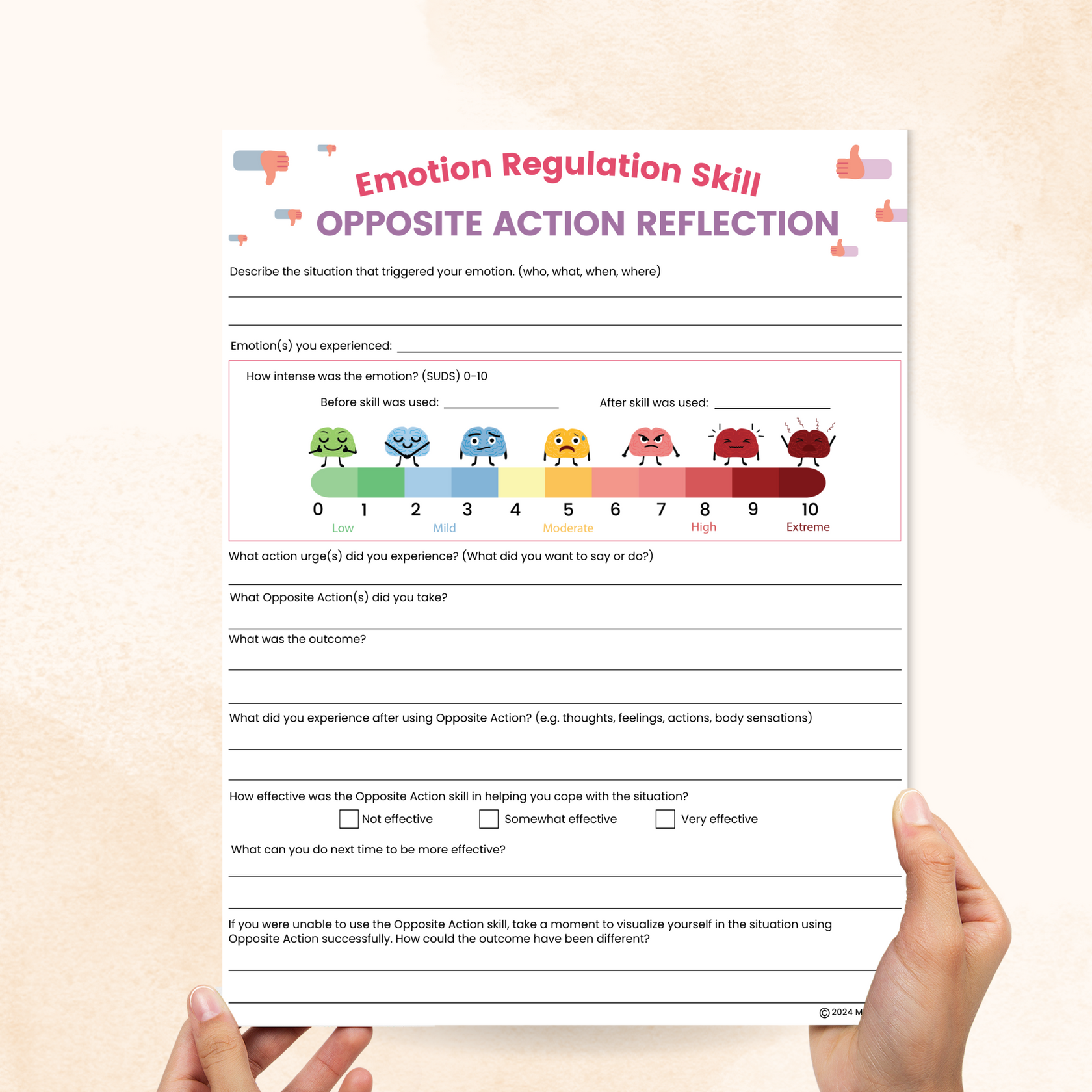 DBT Opposite Action Worksheet – Mental Health Center Kids
