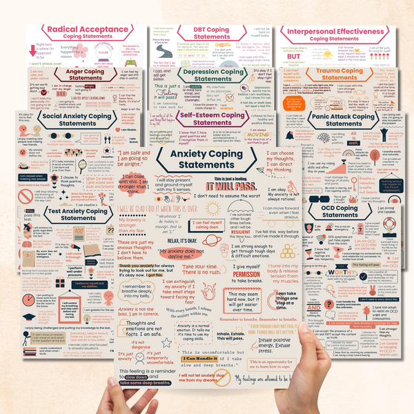 Coping Statements PDF Handouts Bundle (12 Pages) – Mental Health Center ...