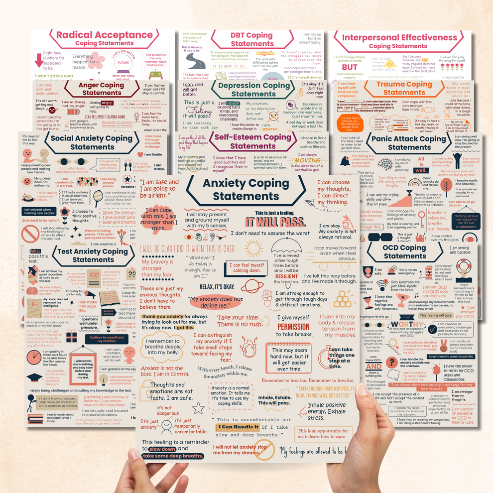Coping Statements PDF Handouts Bundle (12 Pages) – Mental Health Center ...