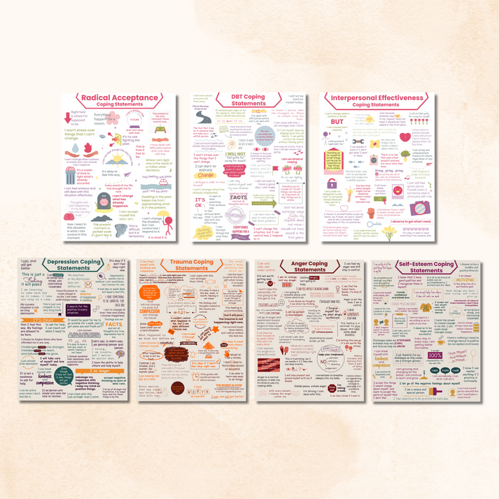 Coping Statements PDF Handouts Bundle (12 Pages) – Mental Health Center ...
