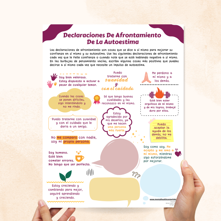 Self-Esteem Coping Statements Worksheet (Spanish Version) – Mental ...