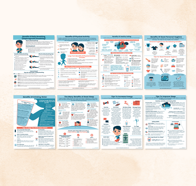 Healthy Habits For Kids Handout Bundle – Mental Health Center Kids