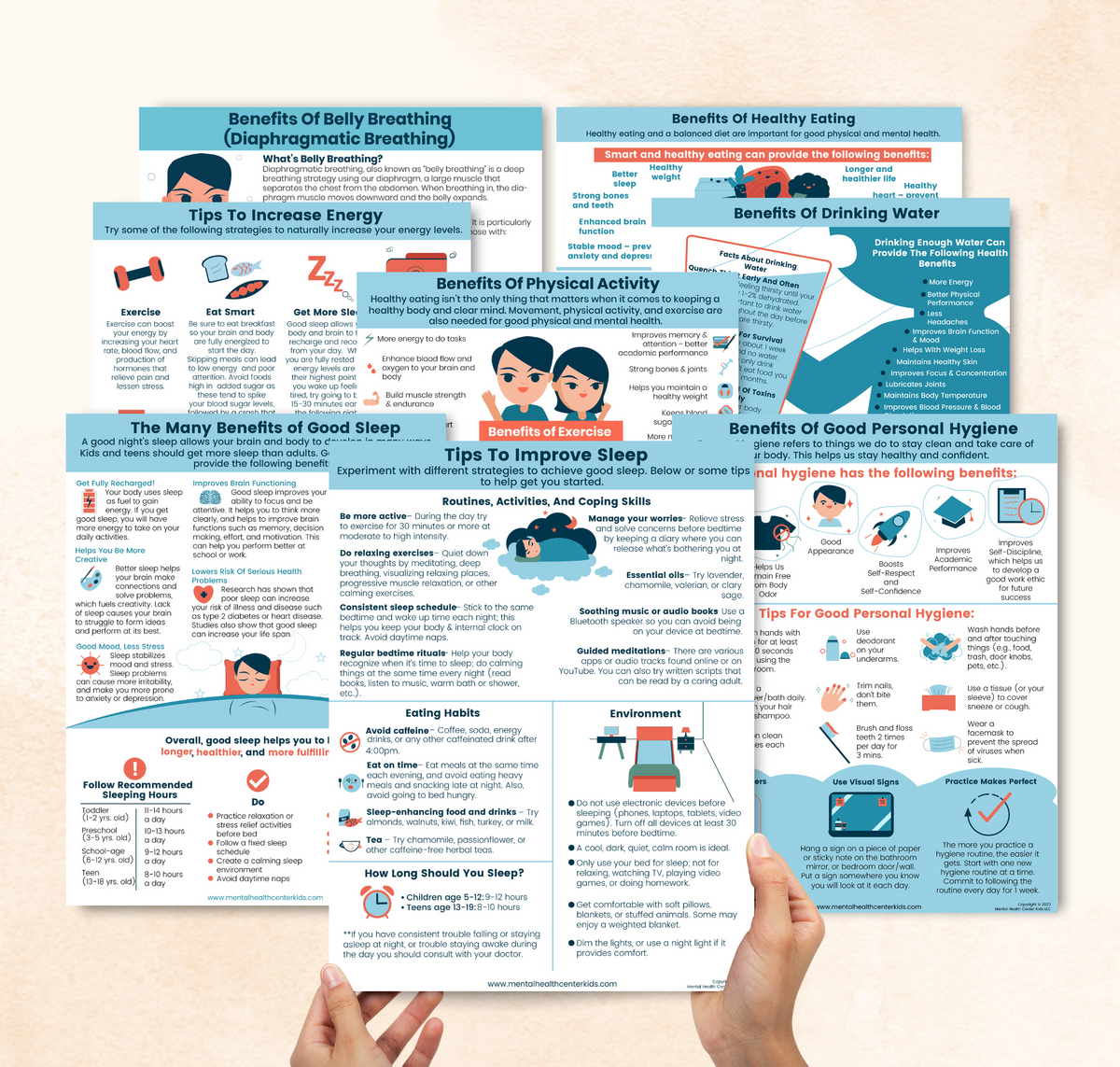 Healthy Habits For Kids Handout Bundle – Mental Health Center Kids