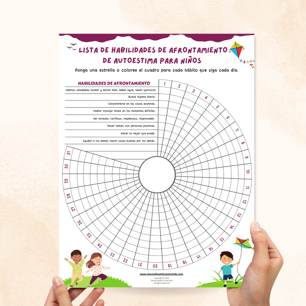 Self-Esteem Coping Skills Tracker For Kids (Spanish Version) – Mental ...