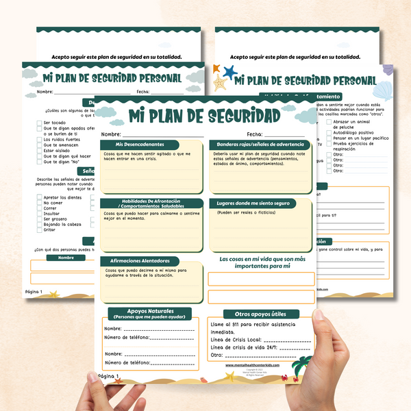 Safety Plan Worksheets (Spanish Version) – Mental Health Center Kids