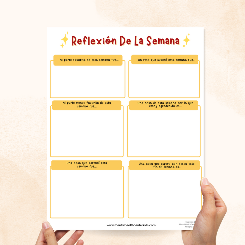 Weekly Emotions Tracker Worksheets (Spanish Version) – Mental Health ...