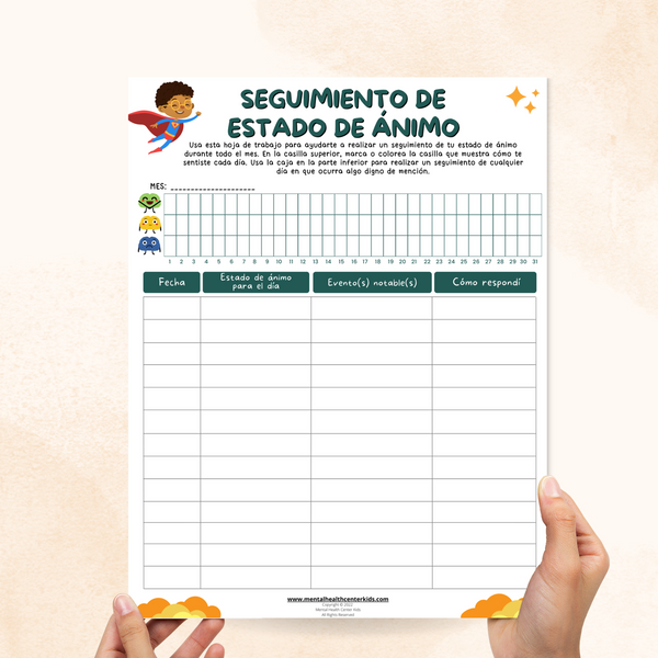 Mood & Depression Level Tracker Worksheets (Spanish Version) – Mental ...